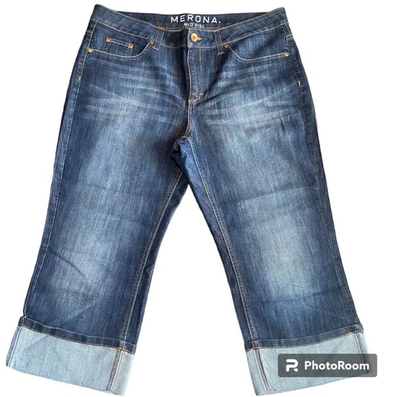 Merona | Jeans | Merona Cuffed Crop Jeans Size 6 Like New | Poshmark